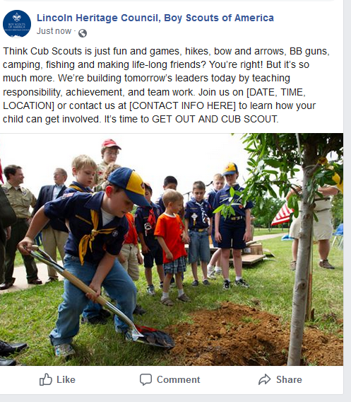 Lincoln Heritage Council | Cub Recruitment Assets - Boy Scouts of America